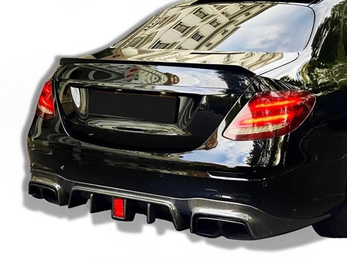 Carbon Fiber Rear Diffuser with Brake Light & Exhaust Tips - Mercedes ...
