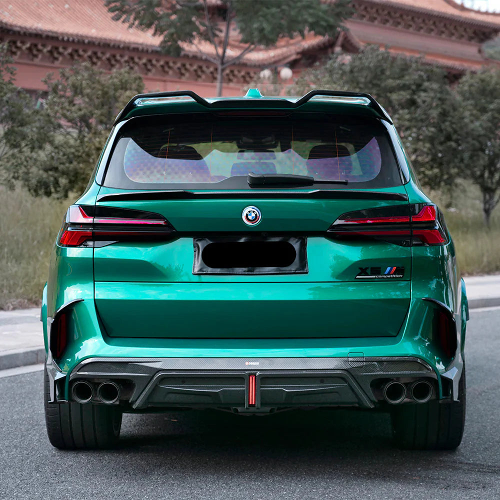 Carbon Fiber SQ Rear Diffuser W Brake Light - BMW X5M F95 LCI / G05 LCI ...